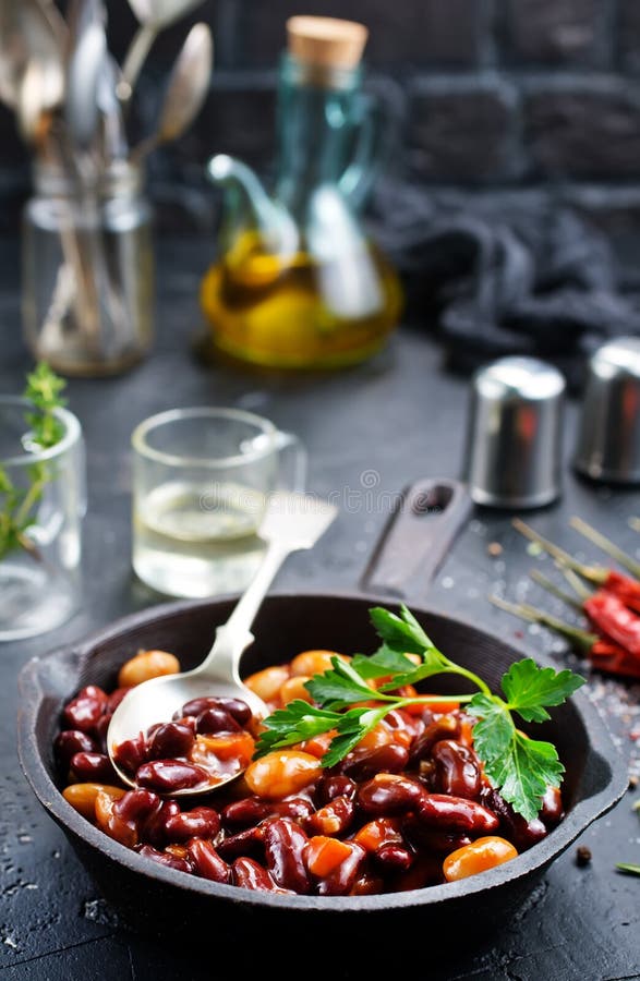 Fried beans stock photo. Image of bean, home, white - 135365732