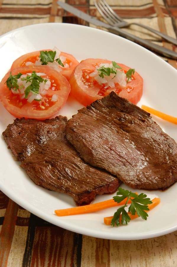 Fried beef meat stock image. Image of beef, tomato, fried - 21124445