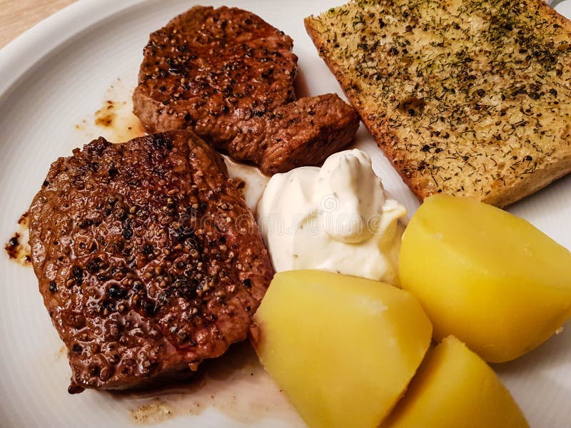 Fried beef Steak stock image. Image of filet, nature - 166924565