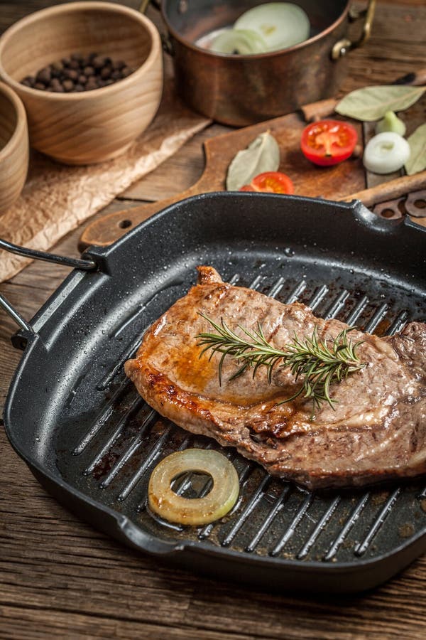 Fried beef steak. stock photo. Image of cook, roasted - 51598104