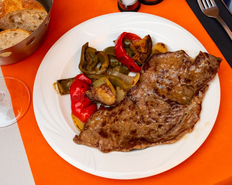 Fried Beef with Vegetables Served on Platter Stock Image - Image of ...