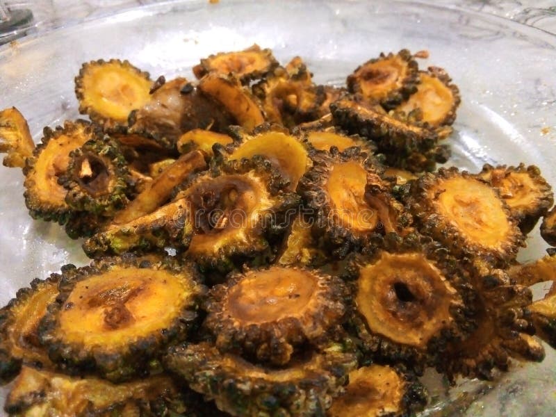 Fried bitter guard stock image. Image of vegetable, fried - 197210353