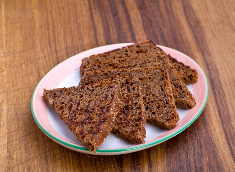Fried black bread slice stock image. Image of horizontal - 20564403