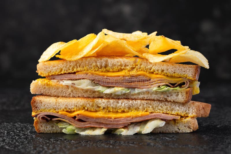 Fried Bologna Sandwich with Cheese and Iceberg Lettuce Stock Image ...