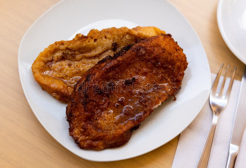 Fried Bread with Milk, Egg and Sugar. Typical Spanish Easter Sweet ...