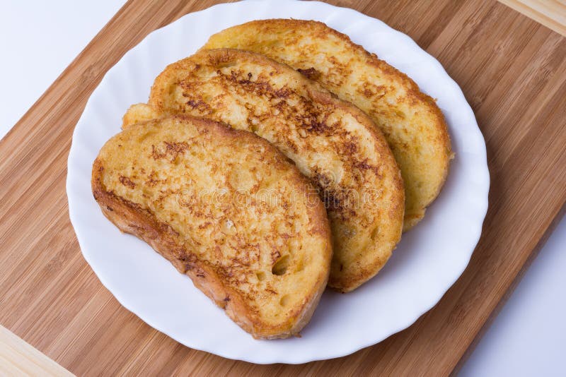 Fried Bread Slices. Bulgarian Breakfast Stock Image - Image of ...