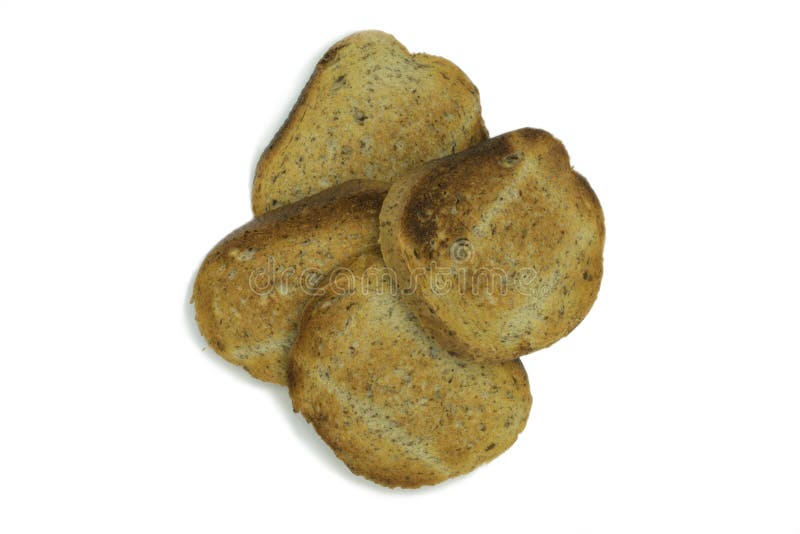 Fried bread slices stock image. Image of burnt, isolated - 107815415