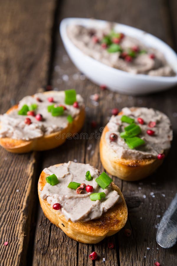 Bruschetta with Pate and Spices Stock Photo - Image of food, homemade ...