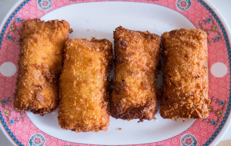 Fried bread. stock photo. Image of ketchup, breaded - 105427322
