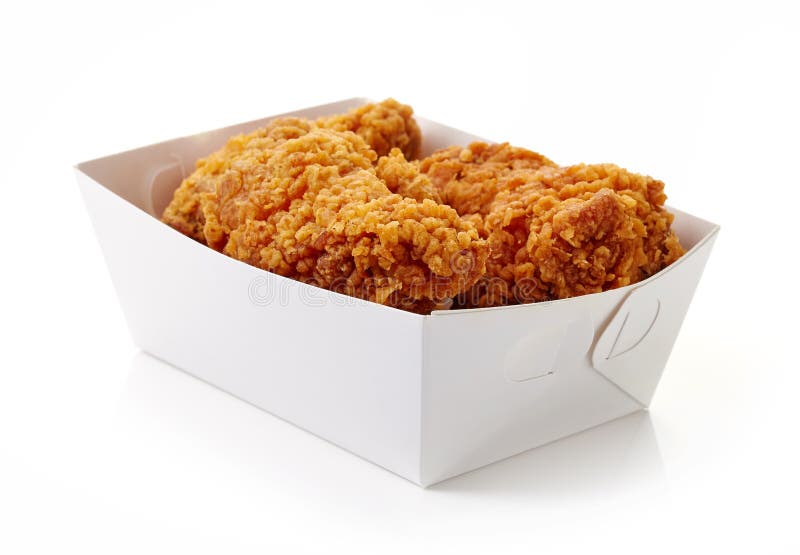 Fried Breaded Chicken Fillet in White Cardbord Box Stock Image - Image ...