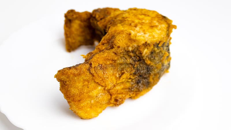 Fried Breaded Fish on a White Background Stock Photo - Image of bread ...