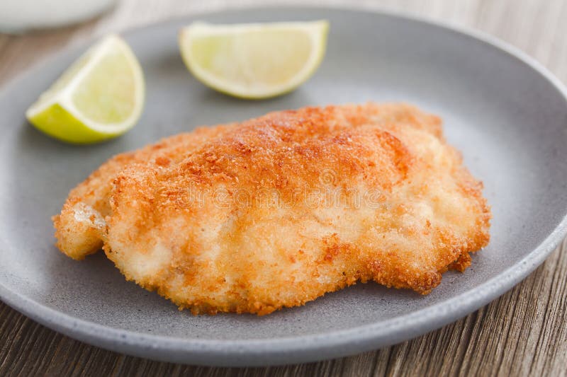 Fried Breaded Jack Fish Fillet Stock Photo - Image of homemade, healthy ...