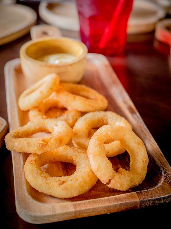 Fried breaded onion rings. stock photo. Image of deep - 96496812