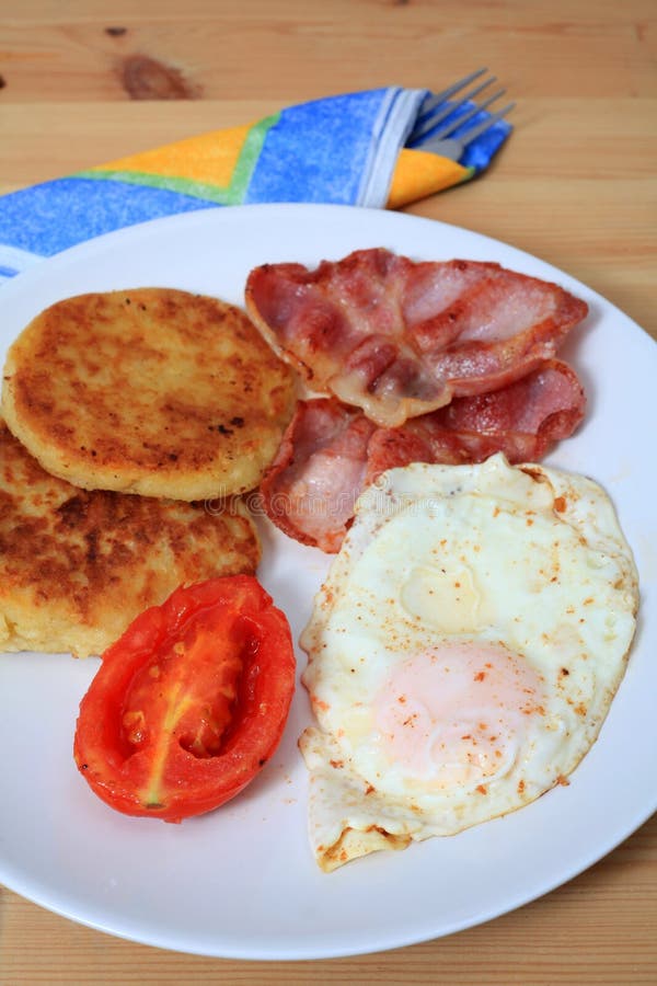 Fried breakfast vertical stock photo. Image of tomato - 10237178