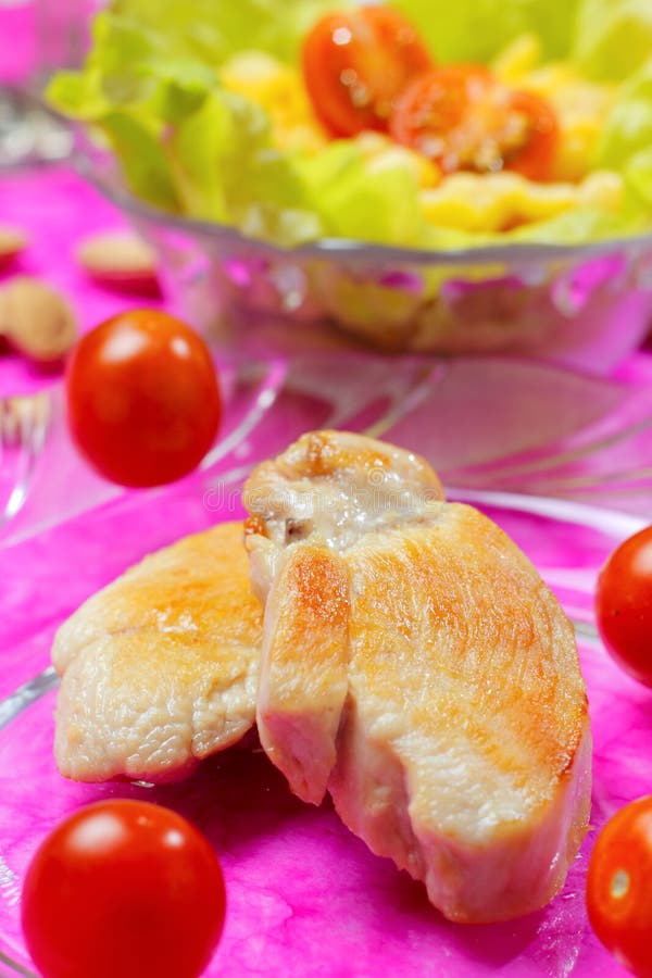 A Fried Breast Chicken Fillet Parts Stock Photo - Image of divided ...