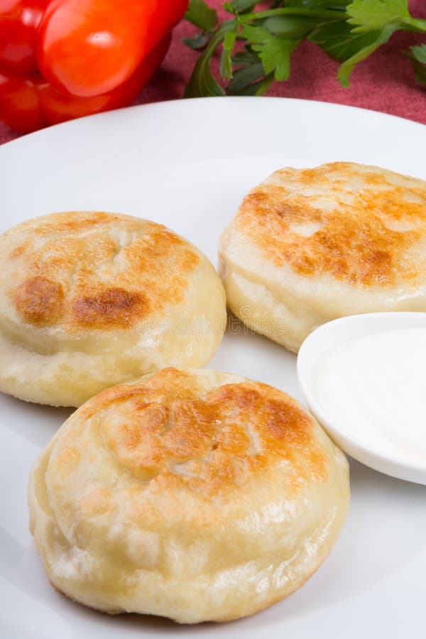 Fried Buns Stuffed with Meat Stock Photo - Image of dish, beef: 147680990