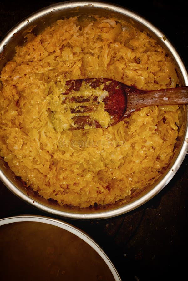 Fried cabbage in pan stock photo. Image of induction - 37696718