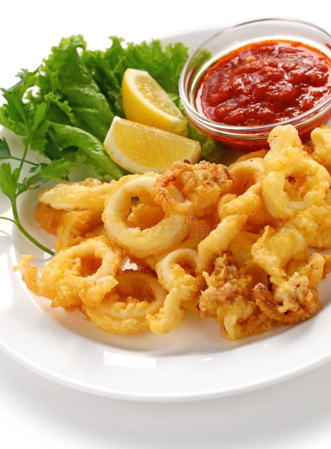 Fried calamari stock image. Image of mediterranean, food - 26967911