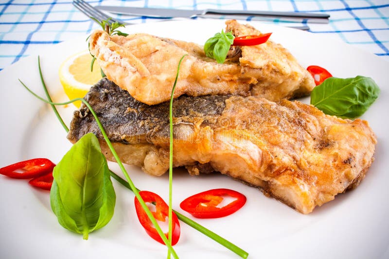 Fried carp fish pieces stock photo. Image of chilli - 102037838