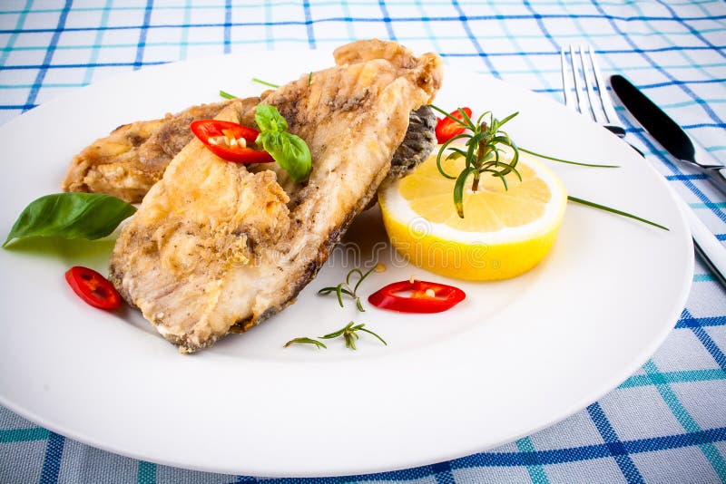 Fried carp fish pieces stock photo. Image of cooking - 102037812
