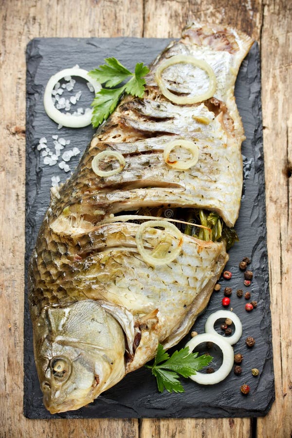 Whole Carp Fish Baked in Foil Stock Image - Image of delicious, food ...