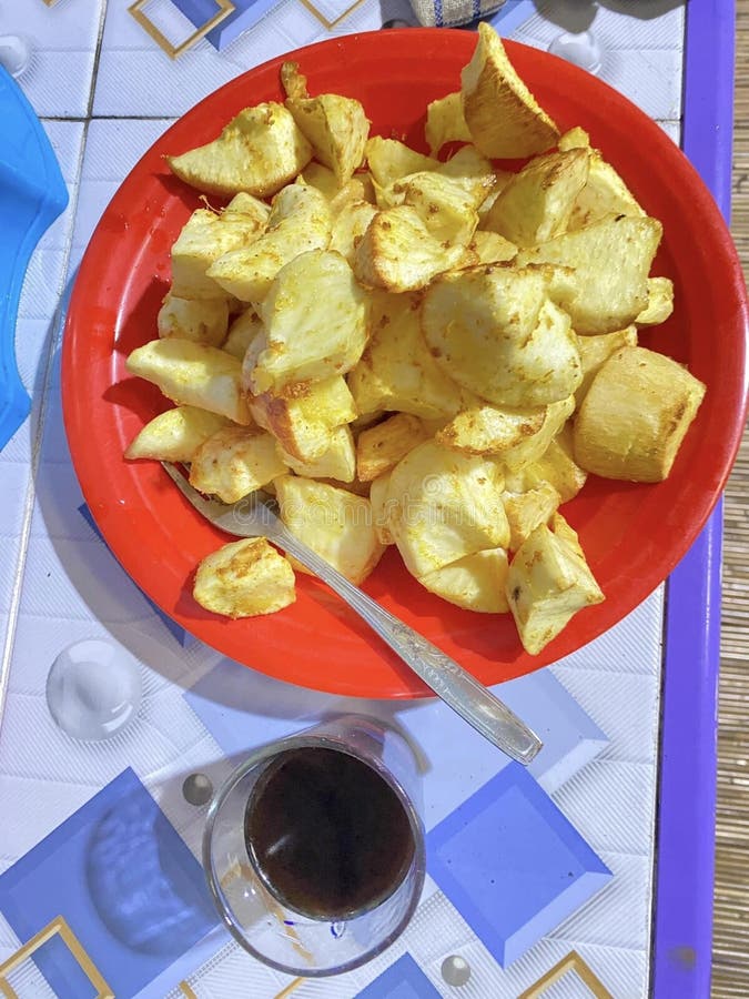 Fried Cassava that Children Enjoy in the Morning Stock Photo - Image of ...