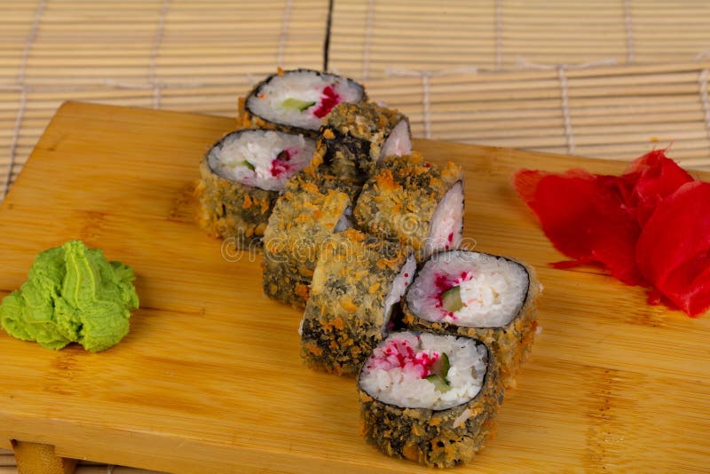 Fried caviar roll stock photo. Image of roll, seaweed - 121892158