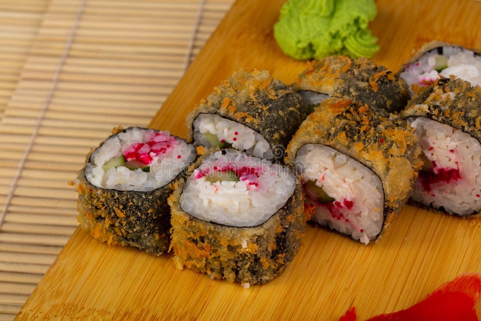Fried caviar roll stock photo. Image of seafood, japanese - 122795678