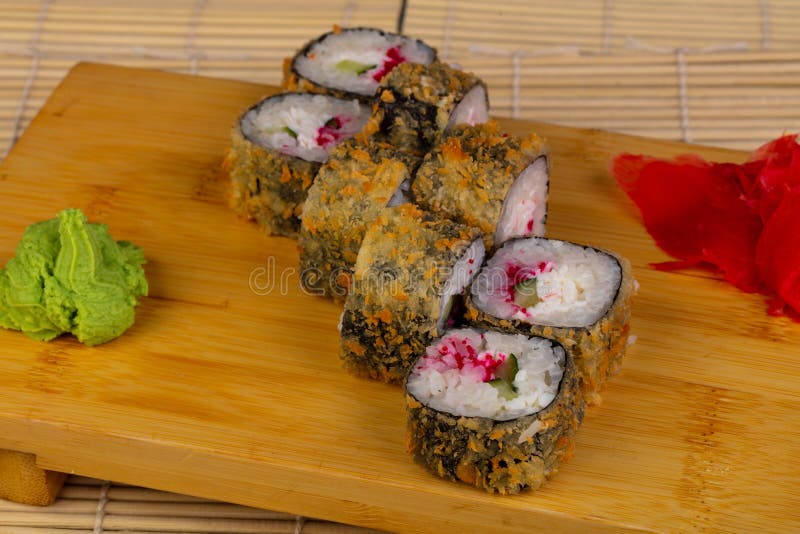 Fried caviar roll stock photo. Image of cheese, sushi - 123933448