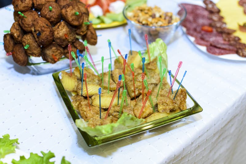 Fried Cheese with Toothpick Stock Image - Image of close, diet: 110595857