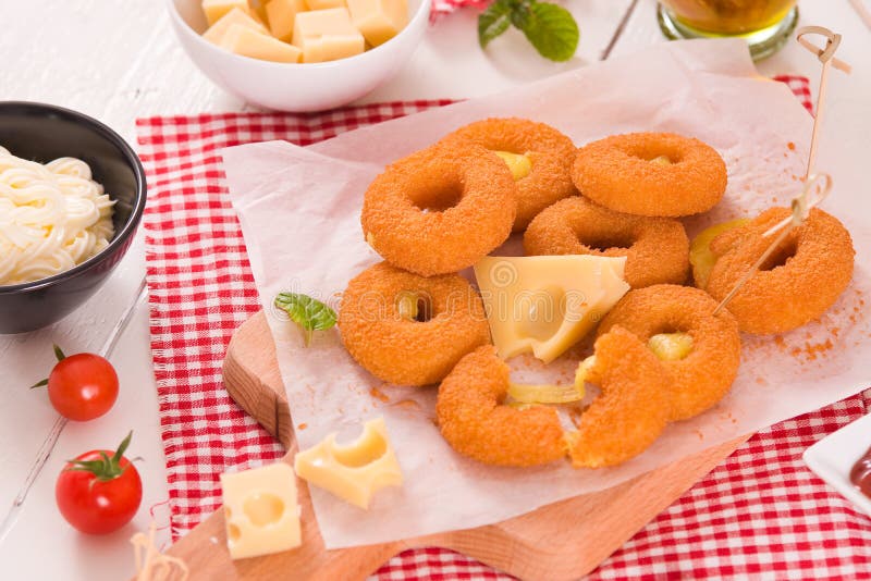 Fried cheese ring. stock photo. Image of frying, culinary - 170222702