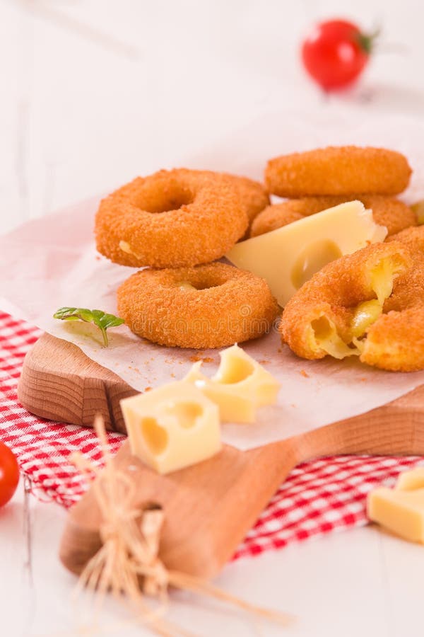 Fried cheese ring. stock photo. Image of cuisine, bunch - 170222644