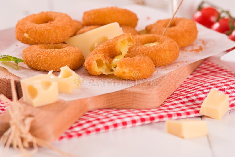 Fried cheese ring. stock photo. Image of dipping, frying - 170222812