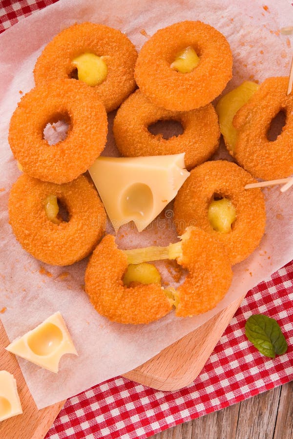 Fried cheese ring. stock image. Image of mayonnaise - 212650337