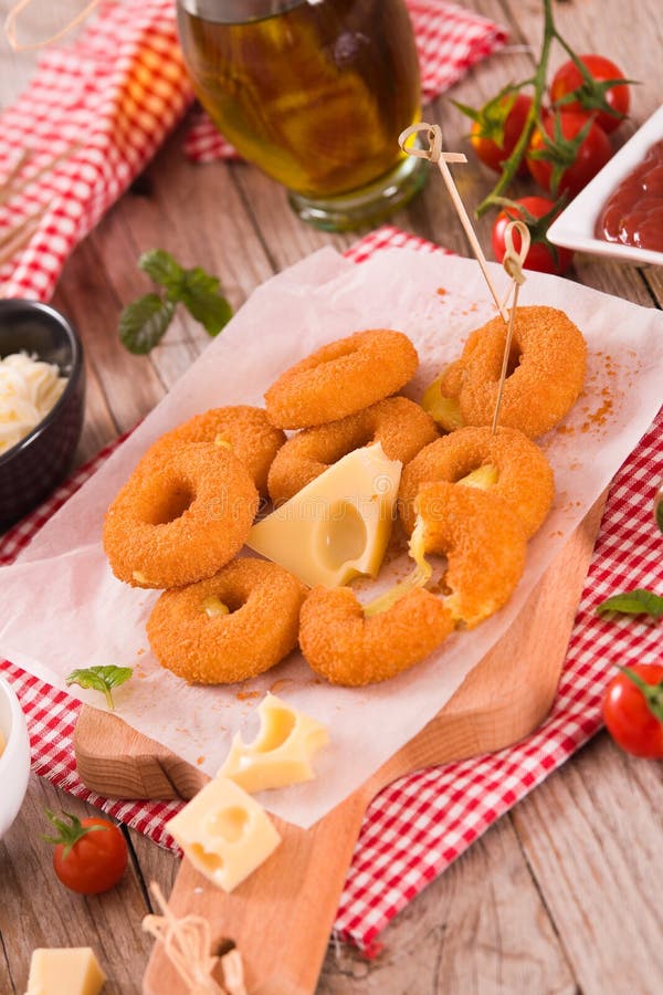 Fried cheese ring. stock photo. Image of deep, fried - 207189466
