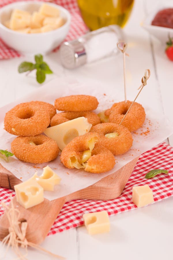 Fried cheese ring. stock image. Image of fresh, meal - 174290719