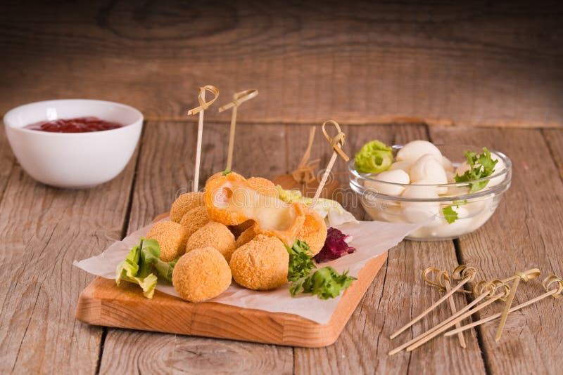 Fried cheese ring. stock image. Image of ingredient - 174785153