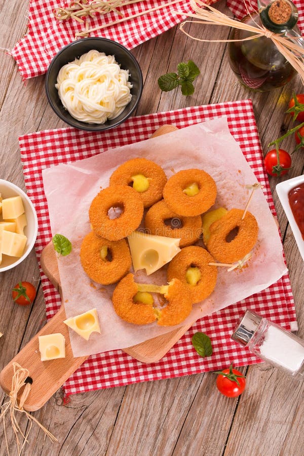Fried cheese ring. stock image. Image of deep, gastronomy - 176797335