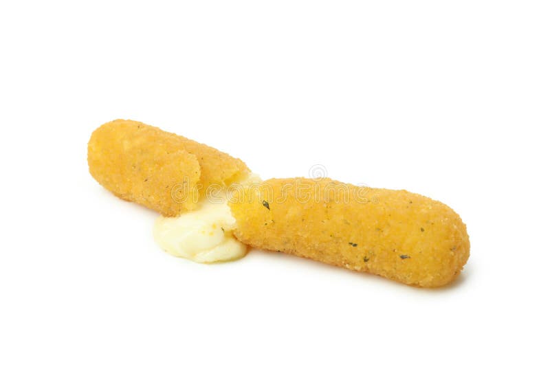 Fried Cheese Stick Isolated on White Background Stock Image - Image of ...