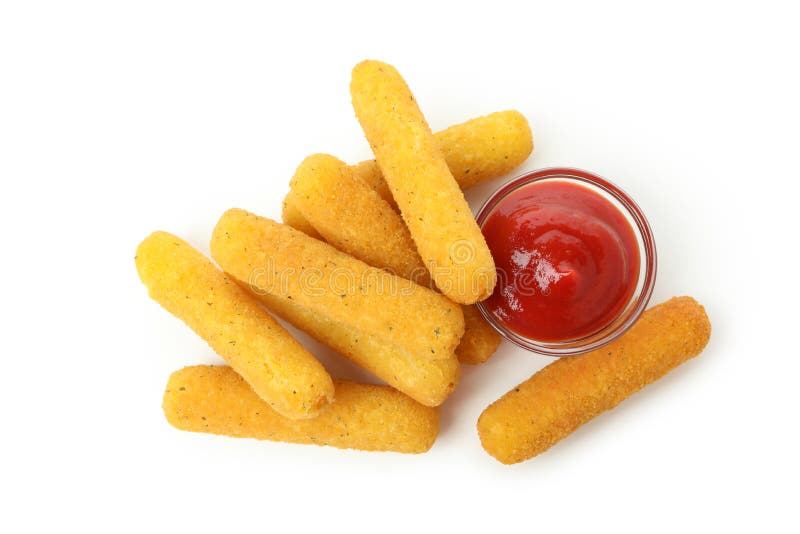 Fried Cheese Sticks Isolated on White Background Stock Photo - Image of ...