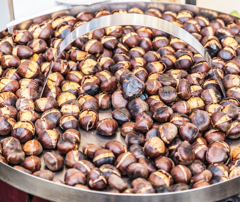 Fried chestnuts. stock photo. Image of shell, healthy - 100262878