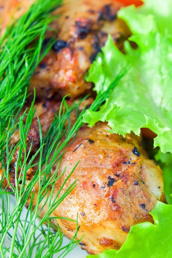 Fried Chicken with Ketchup on a Fork Stock Photo - Image of fast ...