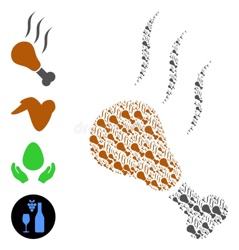 Fried Chicken Aroma Recursive Mosaic of Self Items Stock Vector ...