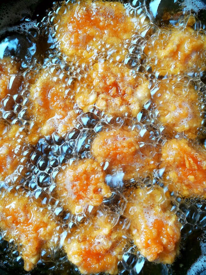 Fried Chicken in Boiling Oil. Stock Image - Image of fried, chicken ...
