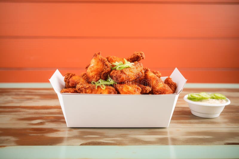 Fried Chicken Box for Takeout Stock Illustration - Illustration of ...