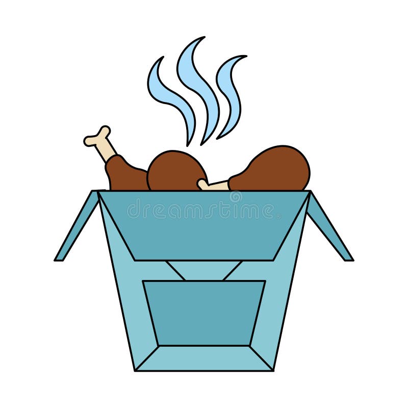 Fried chicken on box stock vector. Illustration of restaurant - 143562045