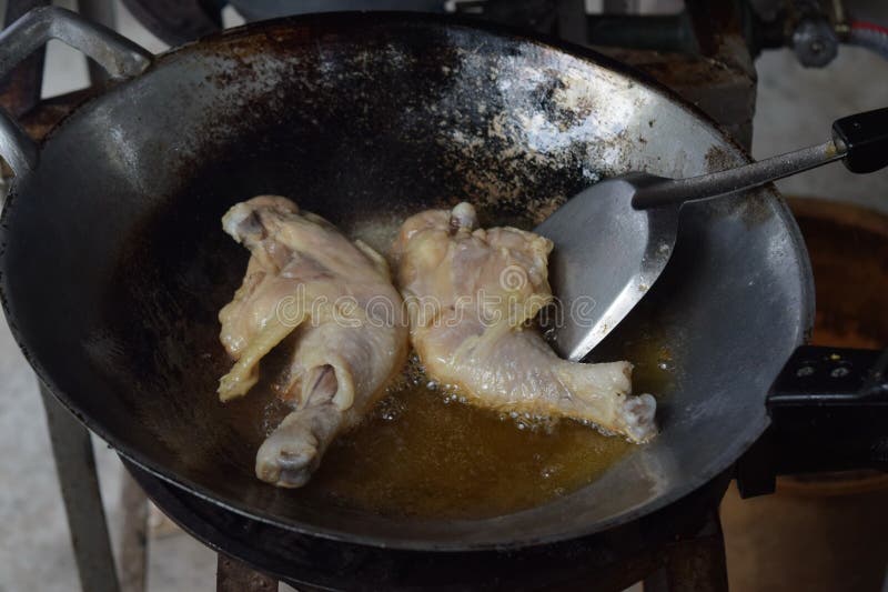 Chicken Calves are Frozen in the Cooling Cabinet in the Market ...