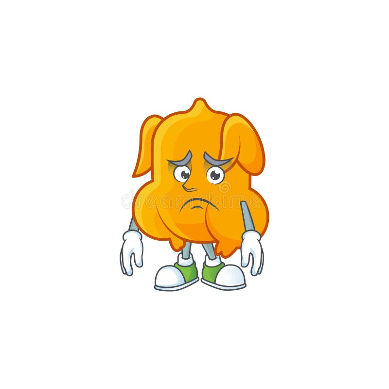 Fried Chicken Cartoon with the Character Afraid Stock Vector ...