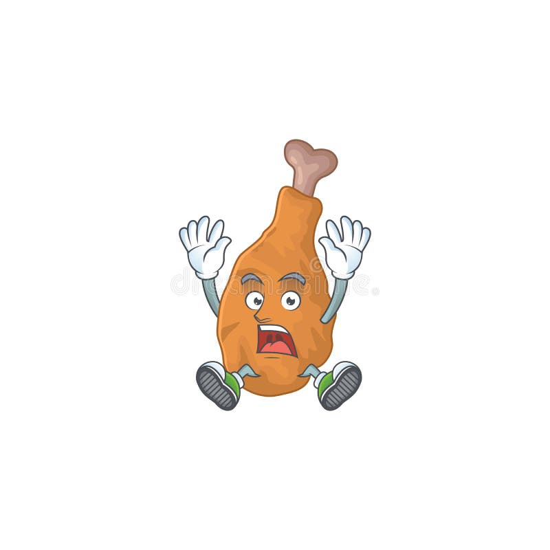 Fried Chicken Cartoon Character Design Showing Shocking Gesture Stock ...