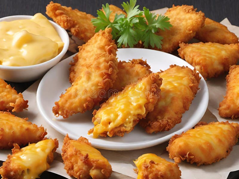 Fried chicken and cheese stock illustration. Illustration of unhealthy ...